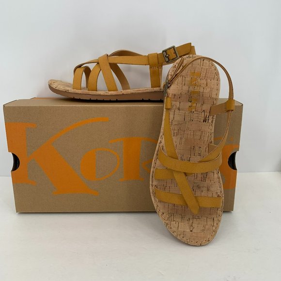 Kork-Ease | Shoes | Korks Felicity Yellow Strappy Flat Comfort Sandal ...